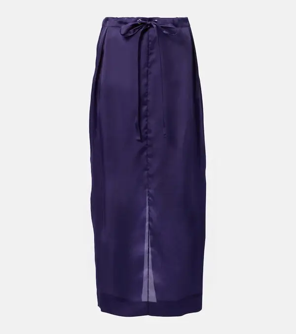 Khaite Chenton Silk Organza Maxi Skirt Amethyst - Blue