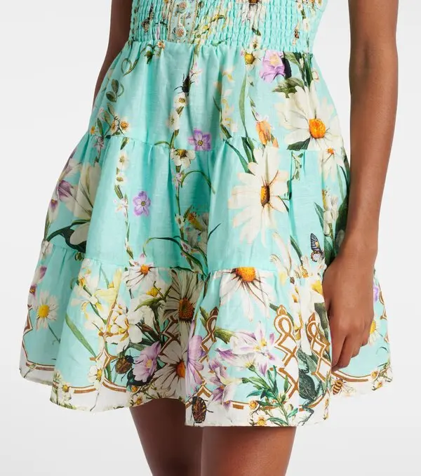 Camilla Embellished Linen Mini Dress