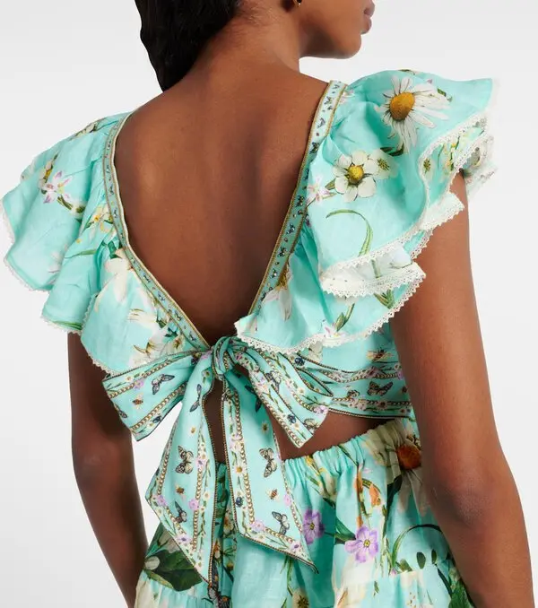 Camilla Embellished Linen Mini Dress