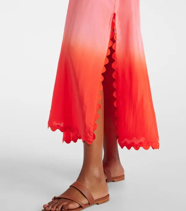 JULIET DUNN Scalloped Silk Slip Dress