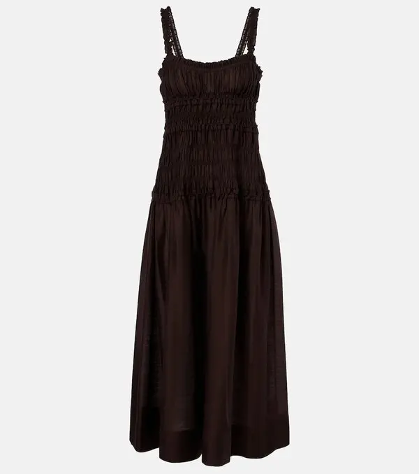Tory Burch Smocked Midi Dress