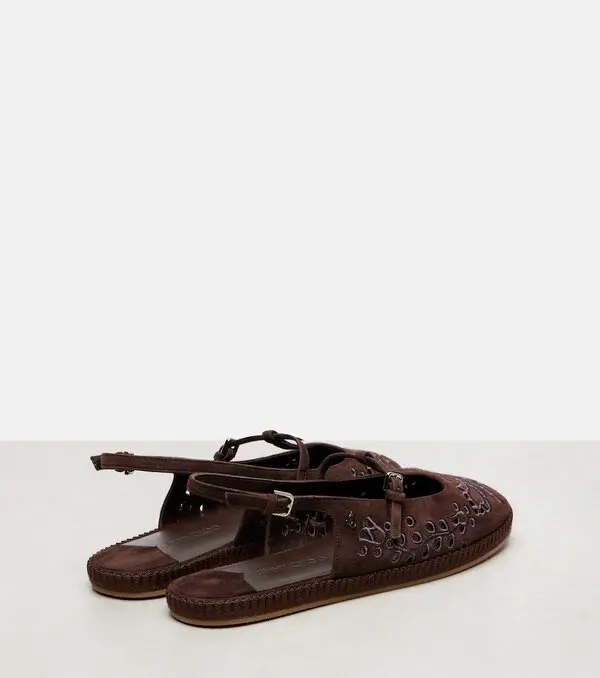 JIMMY CHOO Amiee Embroidered Suede Espadrilles