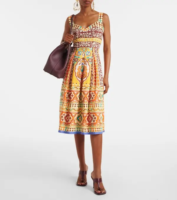 Etro Printed Cotton Midi Dress