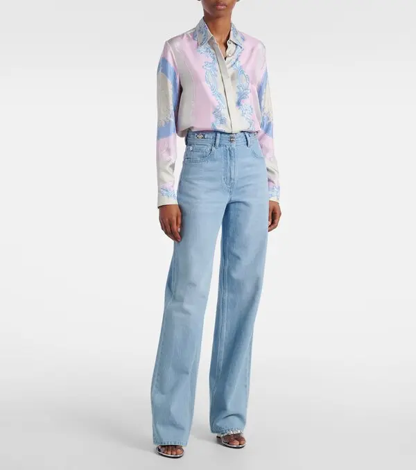 Versace High-rise Wide-leg Jeans