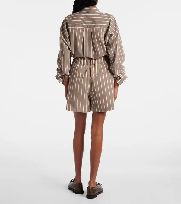 Brunello Cucinelli Striped Cotton-blend Bermuda Shorts