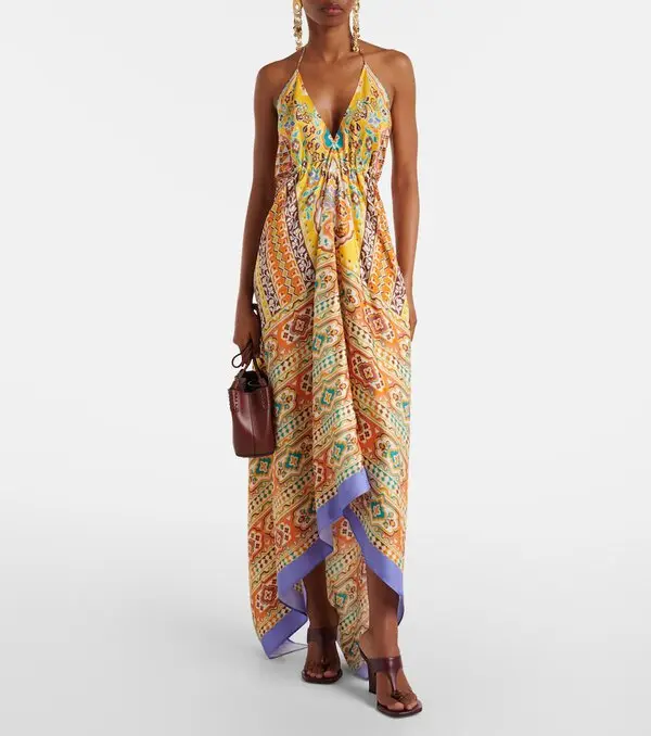 Etro Printed Silk Midi Dress - Multicoloured