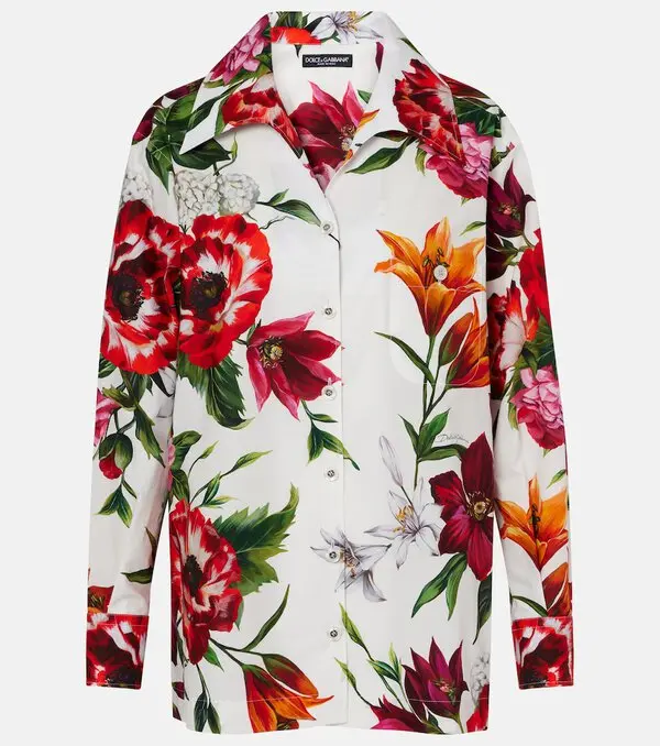Dolce & Gabbana Floral Cotton Oversized Shirt - Multicoloured