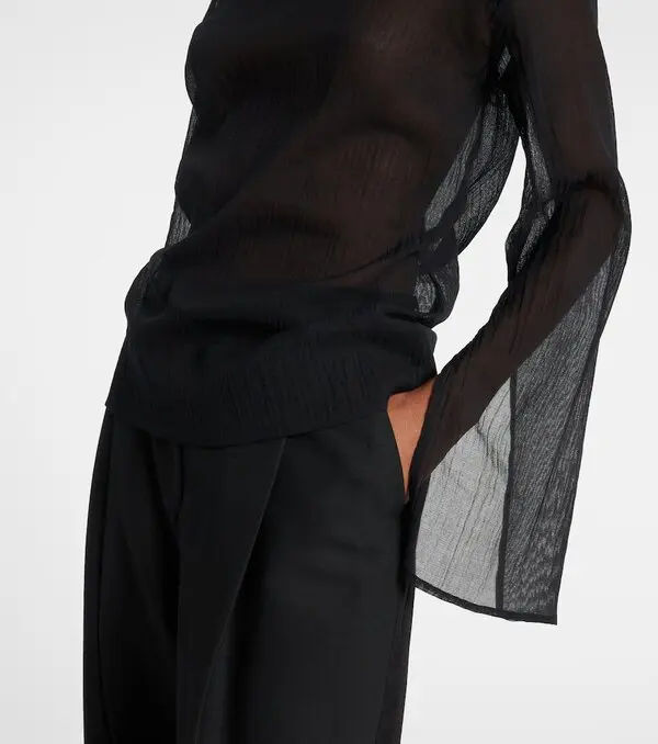TOTEME Cotton And Silk Mockneck Top
