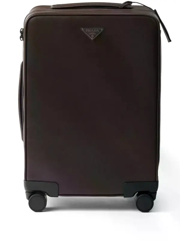 Prada Saffiano Leather Trolley - Brown