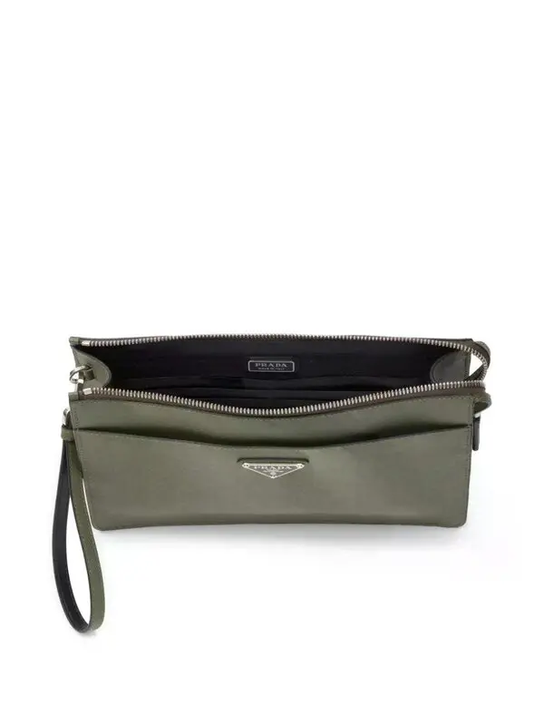 Prada Saffiano Leather Pouch With Wrist Strap