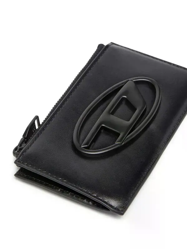 DIESEL® 1dr Logo-plaque Cardholder - Black
