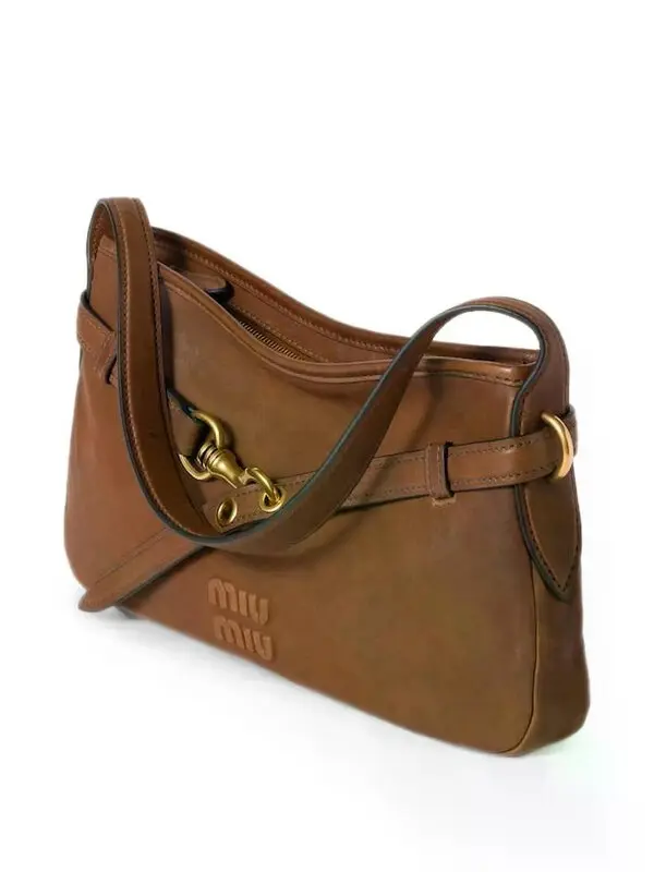 Miu Miu Aventure Leather Shoulder Bag - Brown