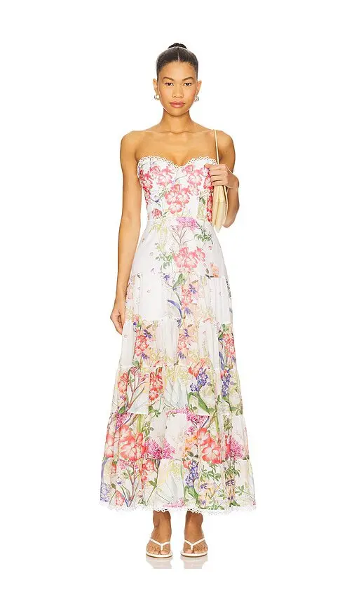 Charo Ruiz Ibiza Danny Long Dress - Ivory,pink