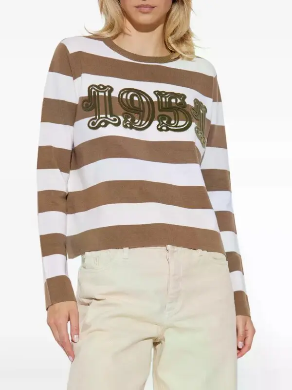 Max Mara Striped Long Sleeve Sweater - Brown