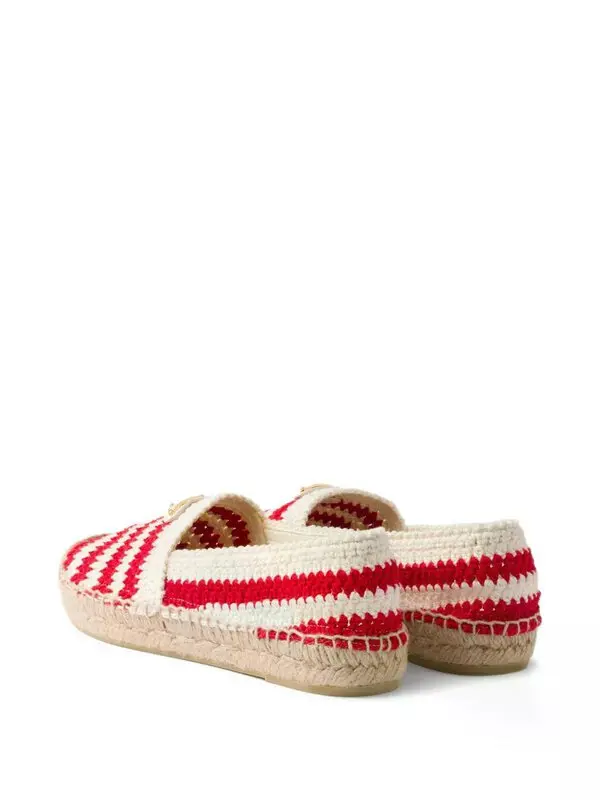 Prada Striped Crochet Espadrilles
