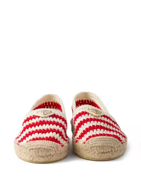 Prada Striped Crochet Espadrilles