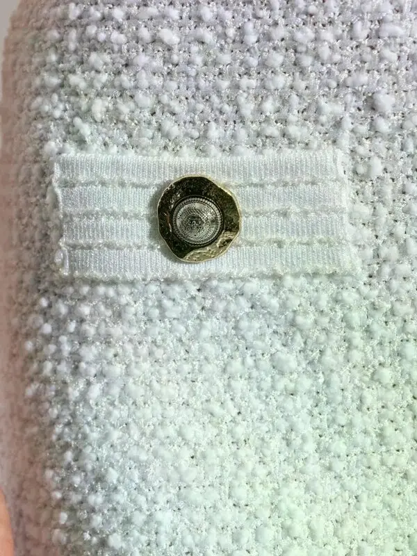 Balmain Tweed Mini Skirt With Decorative Buttons - White