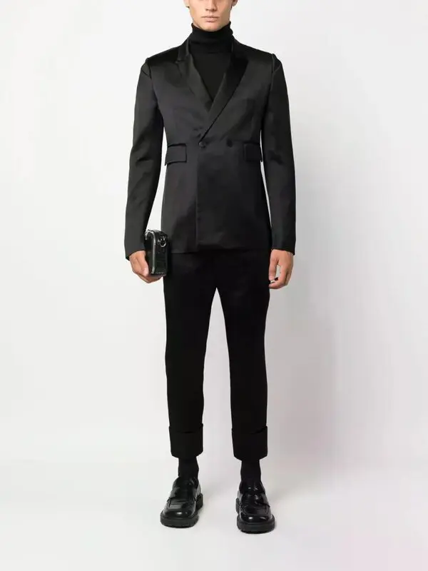 SAPIO Satin-finish Cropped Tailored Trousers