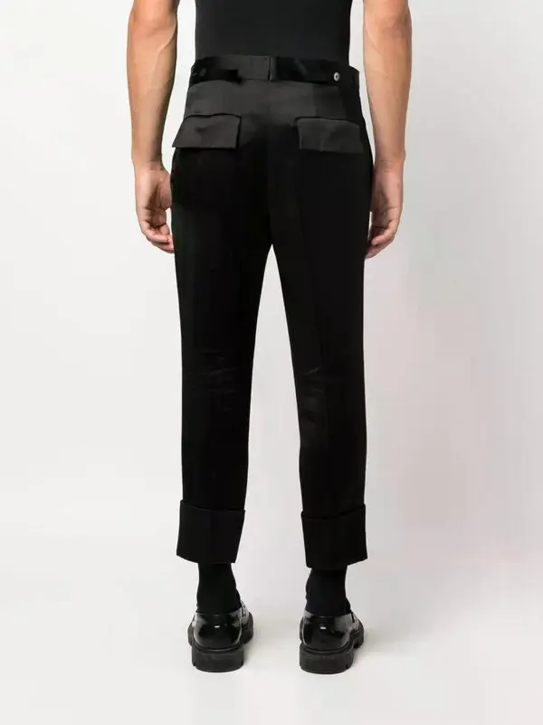 SAPIO Satin-finish Cropped Tailored Trousers