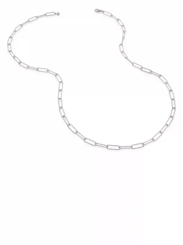 Monica Vinader Alta Textured Chain Necklace In Recycled - Silver