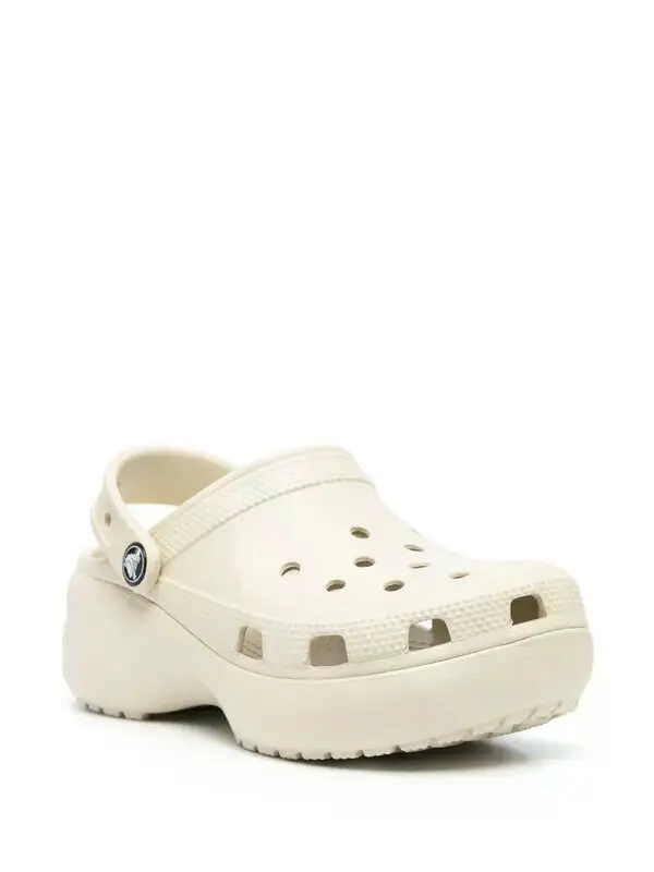 CROCS Logo-plaque Platform Clogs - Neutrals