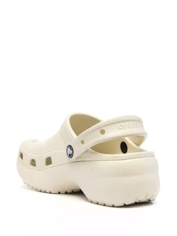 CROCS Logo-plaque Platform Clogs - Neutrals