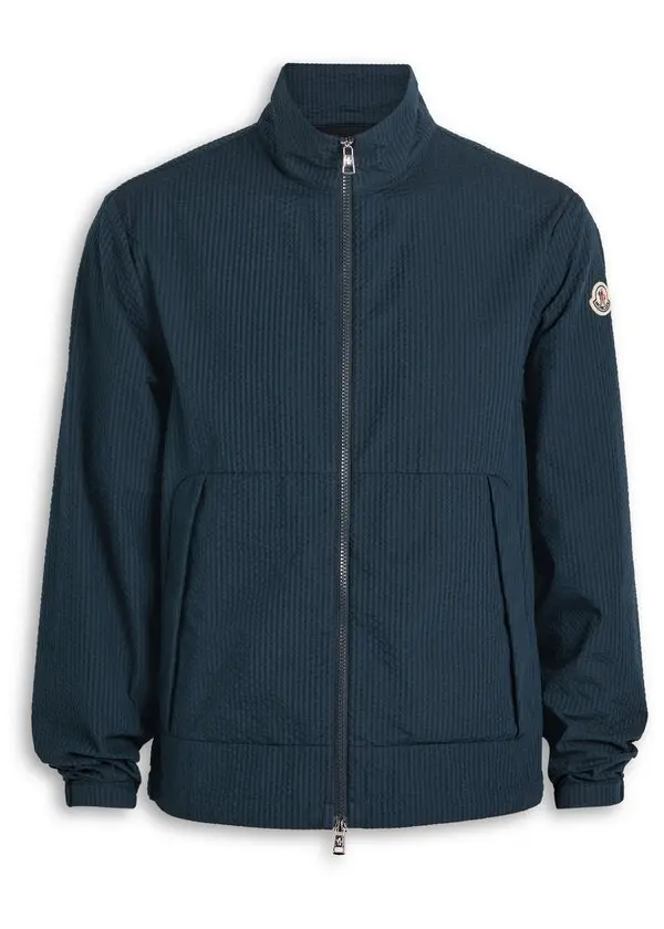 Moncler Dauno Seersucker Zip-up Shirt Jacket
