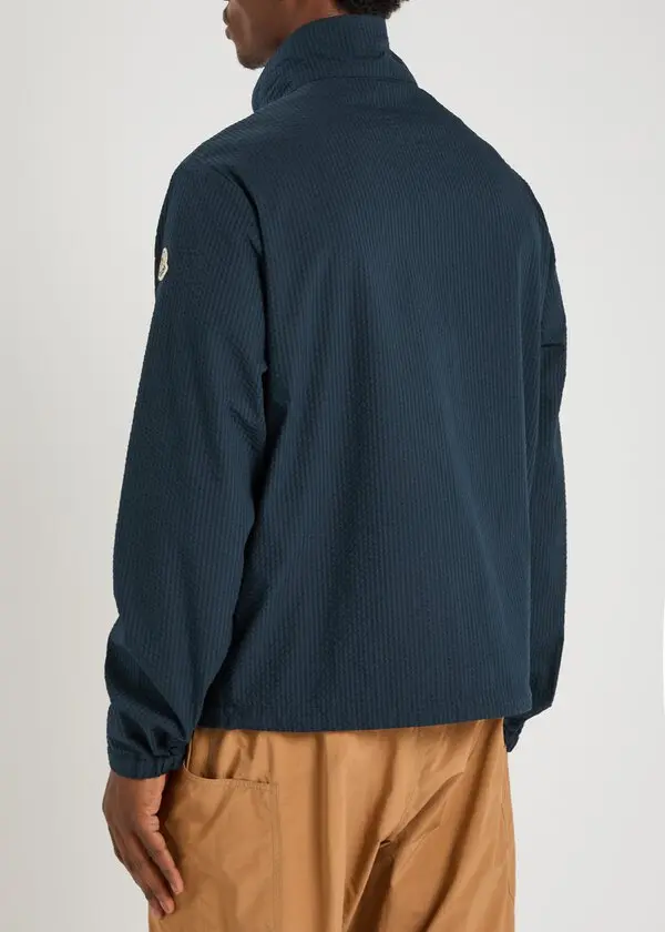 Moncler Dauno Seersucker Zip-up Shirt Jacket