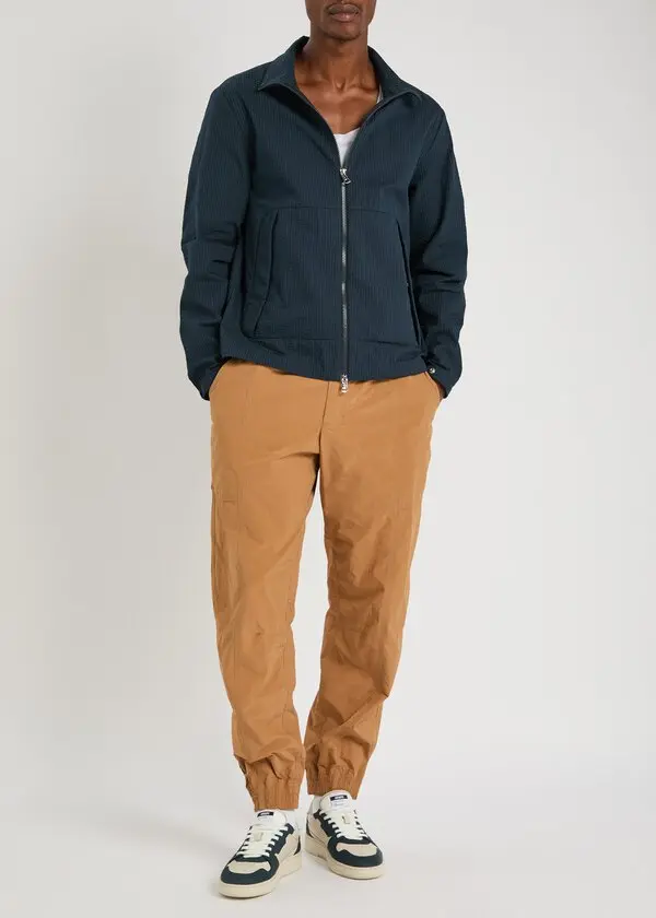Moncler Dauno Seersucker Zip-up Shirt Jacket