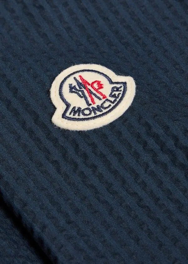 Moncler Dauno Seersucker Zip-up Shirt Jacket