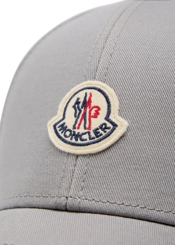 Moncler Logo Cotton Cap - Grey