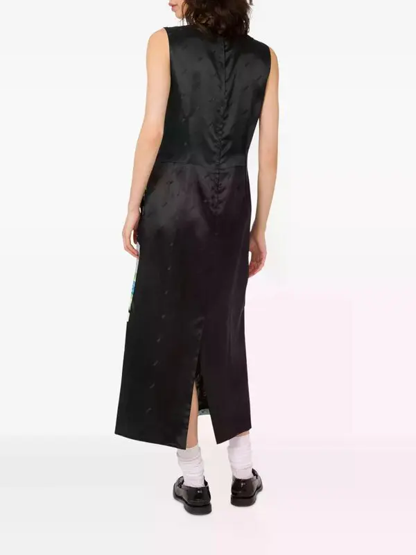 Moschino Floral-print Sleeveless Midi Dress - Black
