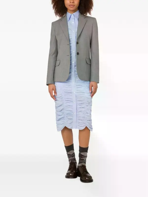 Moschino Ruched Button-down Midi Dress