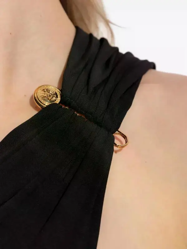 Versace Asymmetrical One-shoulder Cropped Top