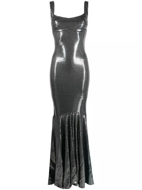 ATU BODY COUTURE Sequinned Sleeveless Gown - Grey