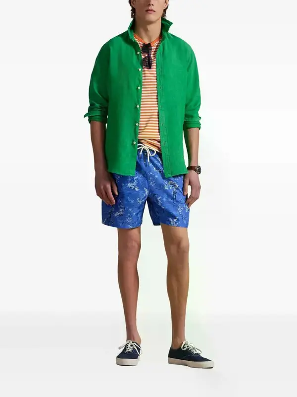 Polo Ralph Lauren Graphic-print Swim Shorts - Blue