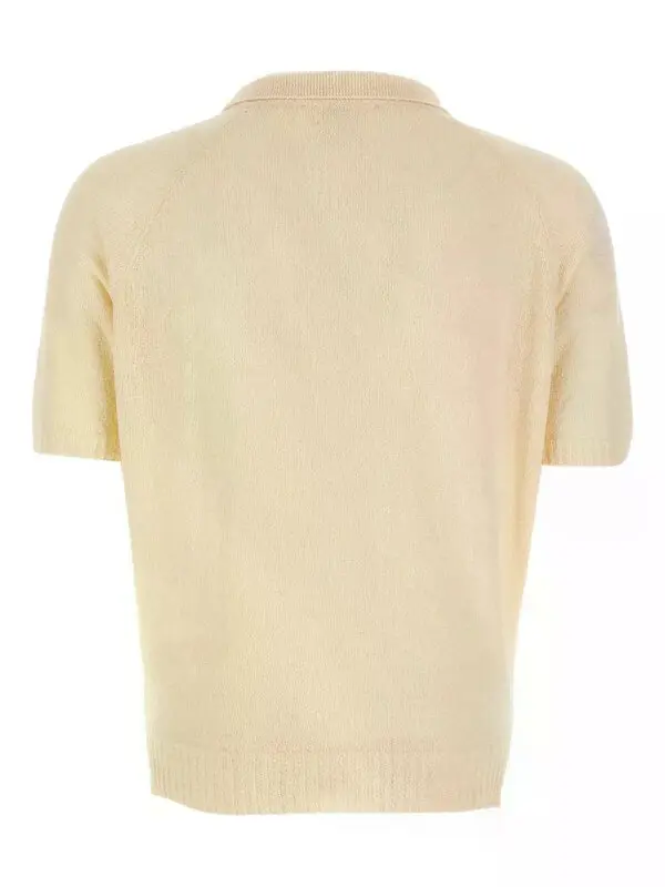 MA'RY'YA Bouclé Polo Shirt - Yellow