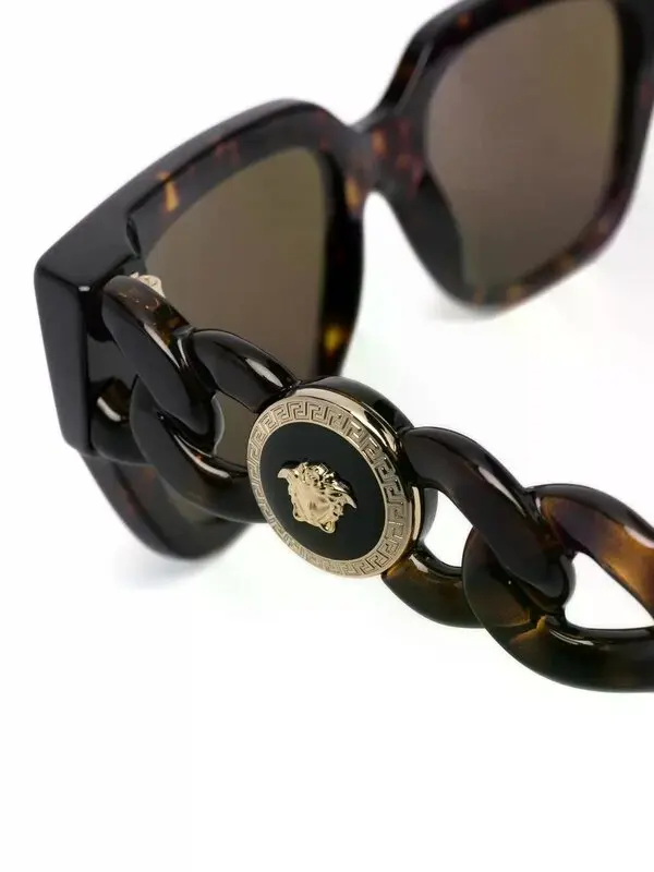 Versace Sculpted Square Sunglasses - Brown