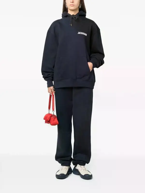 Jacquemus Organic Cotton Track Pants With Logo Detail - Blue