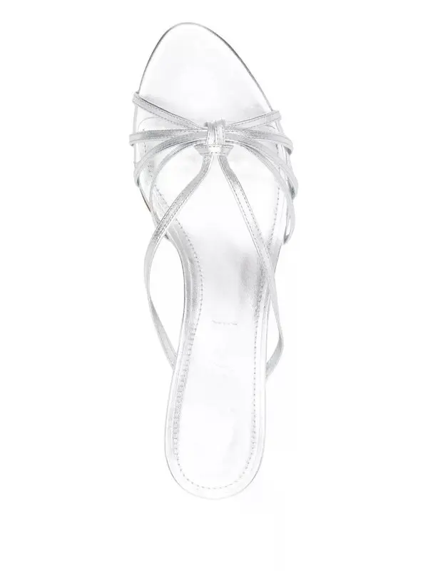 AeydĒ Abby Leather Heeled Sandals - Silver