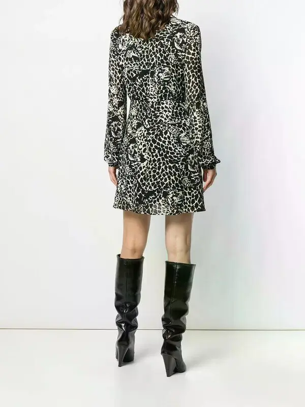 Saint Laurent Graphic Print Silk Shirt Dress