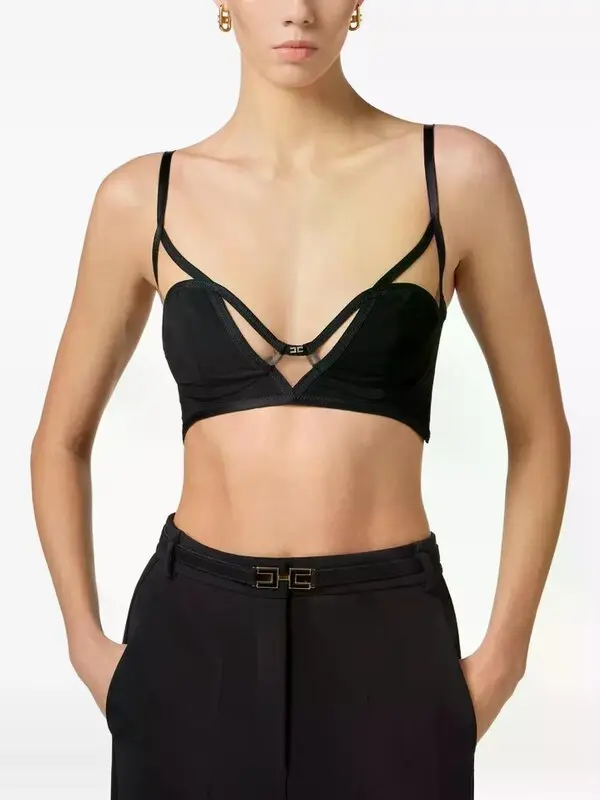 Elisabetta Franchi Sheer Panelled Bralette