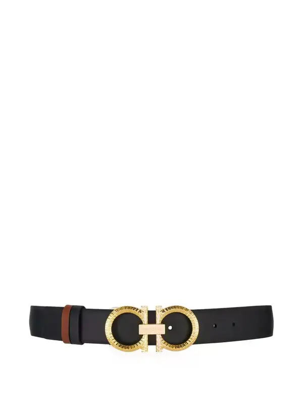 FERRAGAMO Reversible Gancini Belt - Black