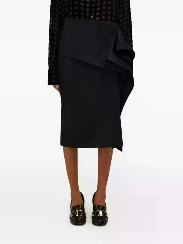 FERRAGAMO Asymmetric Draped Peplum Waist Skirt