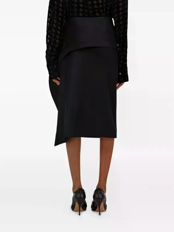 FERRAGAMO Asymmetric Draped Peplum Waist Skirt