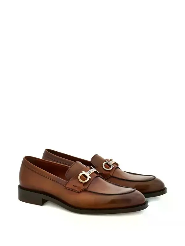 FERRAGAMO Gancini Buckle Loafers In Hand-finished Calf Leather