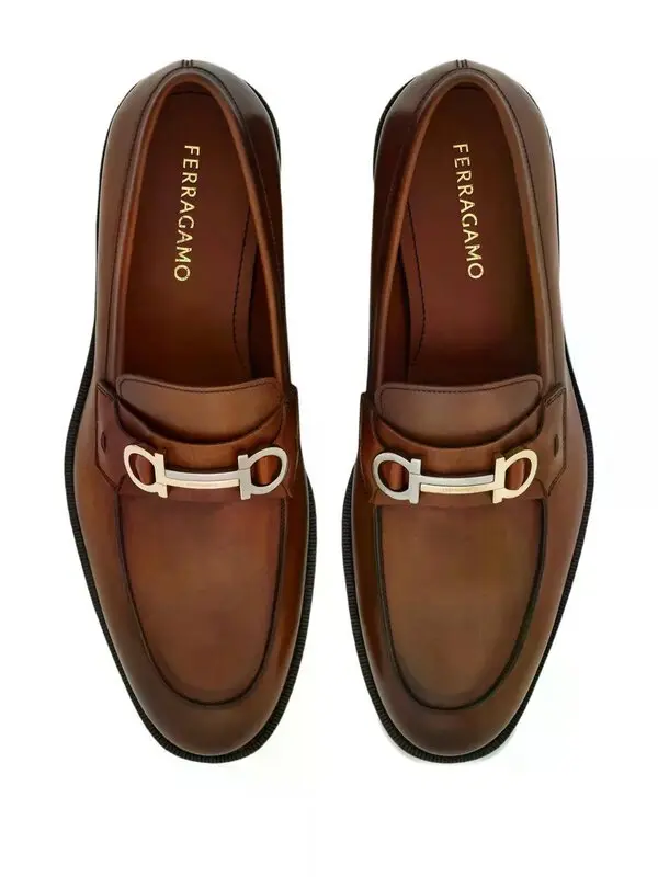 FERRAGAMO Gancini Buckle Loafers In Hand-finished Calf Leather