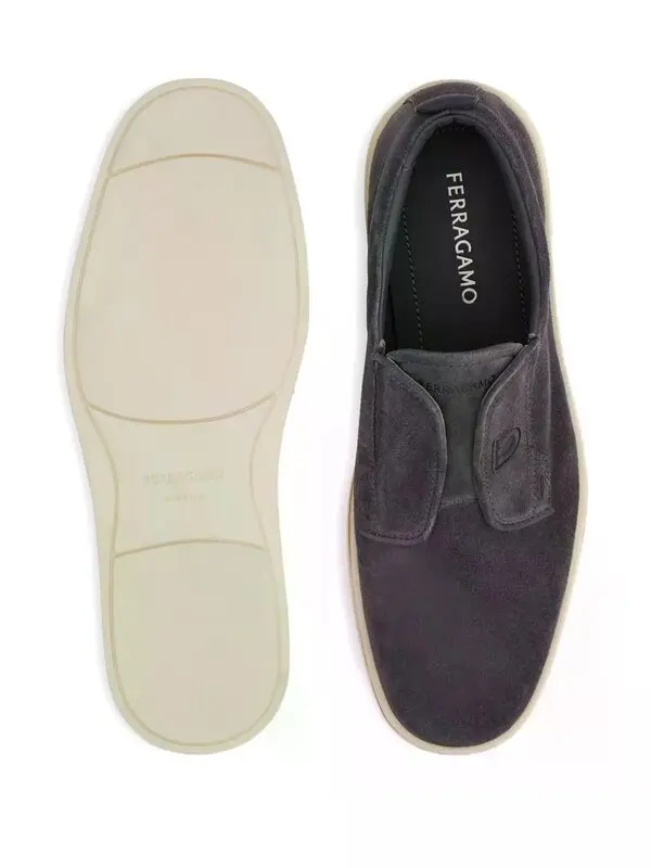 FERRAGAMO Suede Slip-on Sneakers - Grey