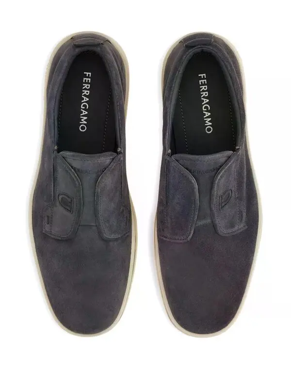 FERRAGAMO Suede Slip-on Sneakers - Grey