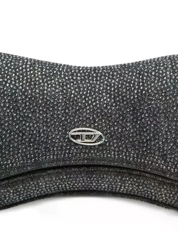 DIESEL® Shoulder Bag With Crystal Embellishment - Black